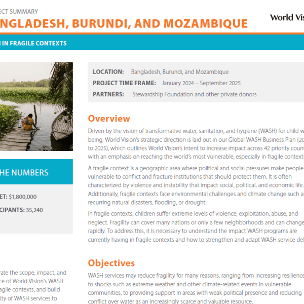 WASH in Fragile Contexts Project Summary | Water, Sanitation and ... WASH in Fragile Contexts Project Summary | Water, Sanitation and ...